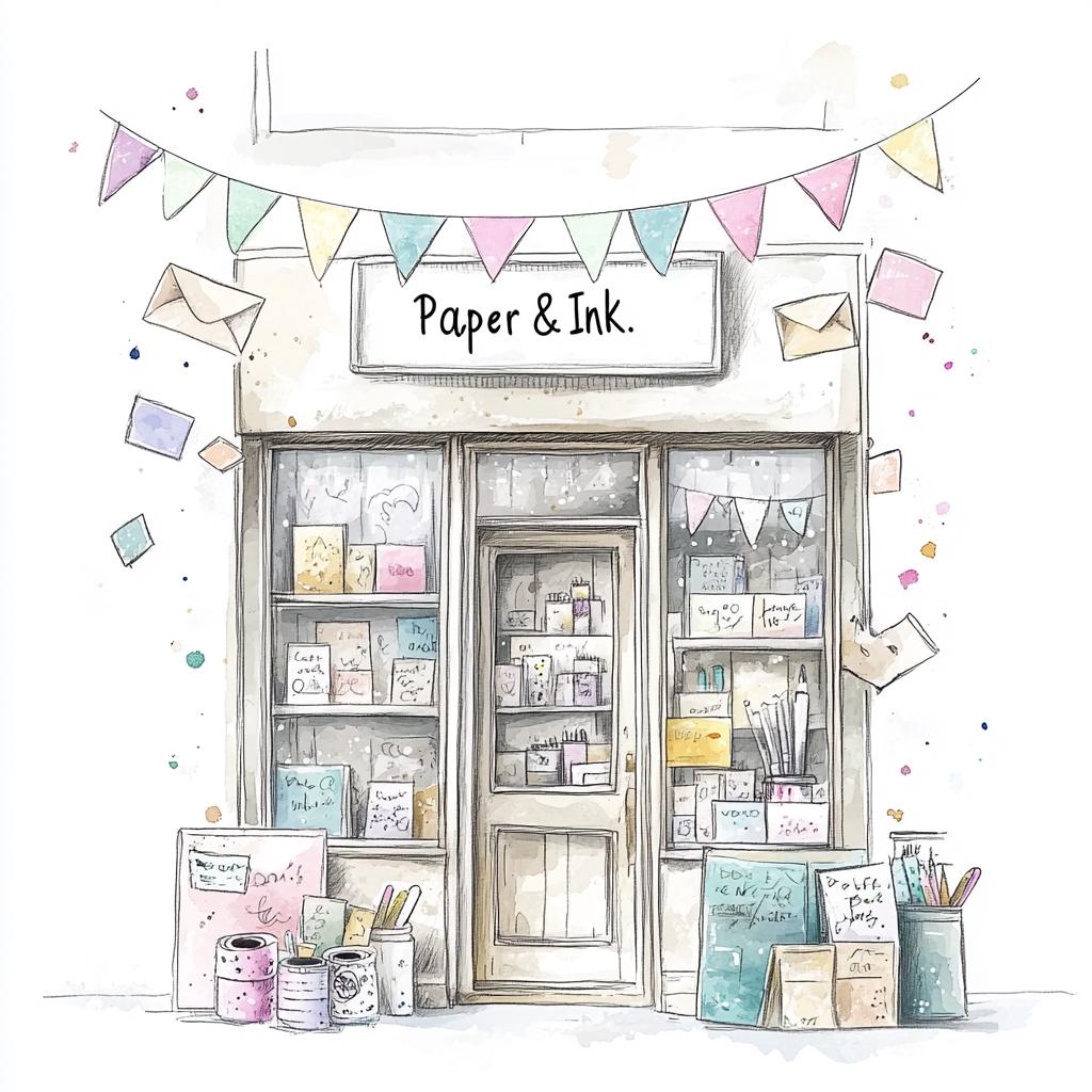 Paper Shop Clipart – 10 High-res Watercolor Jpgs – Whimsical Stationery ...