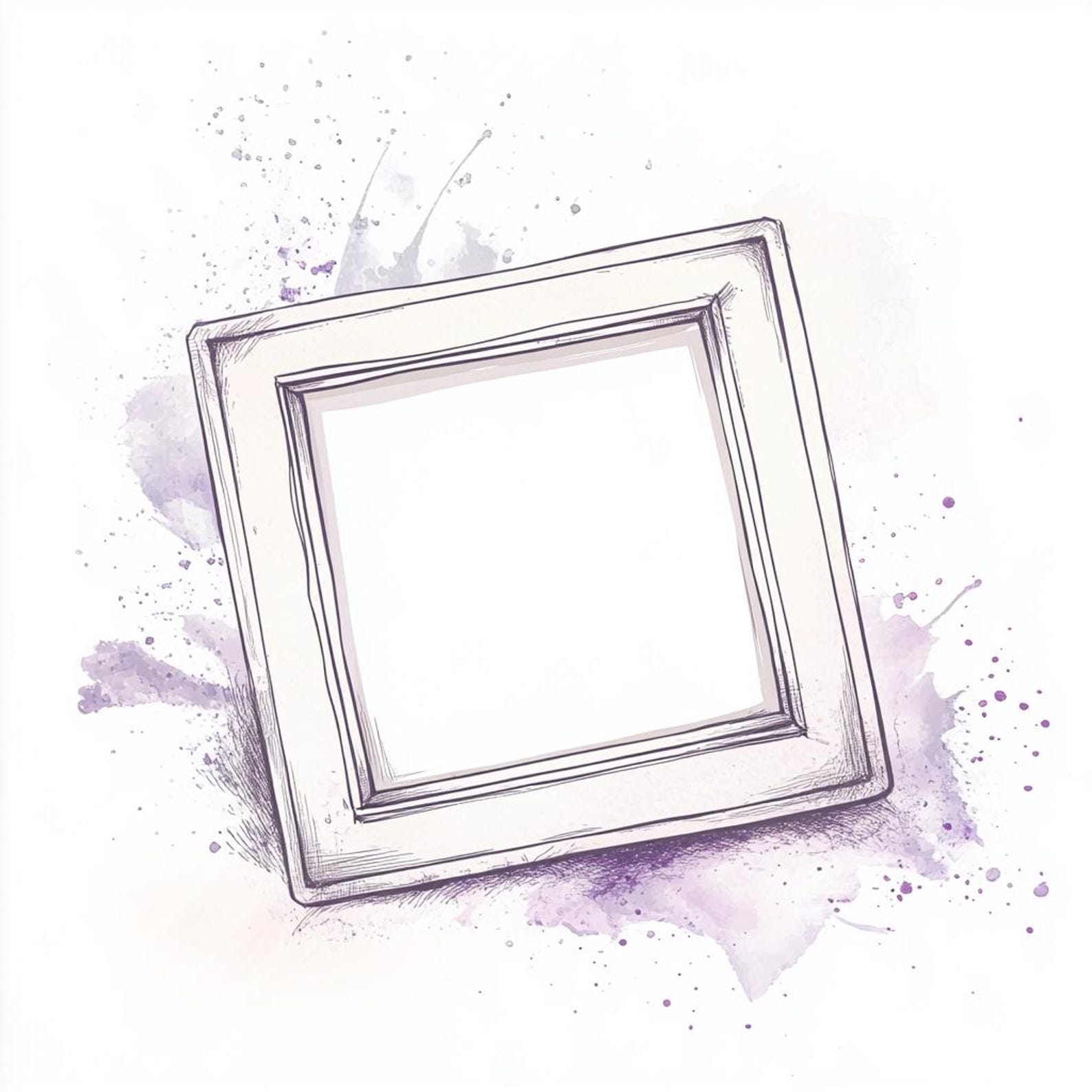 Whimsical Frame Clipart Set – 10 High-res Hand-drawn Jpgs – Watercolor ...