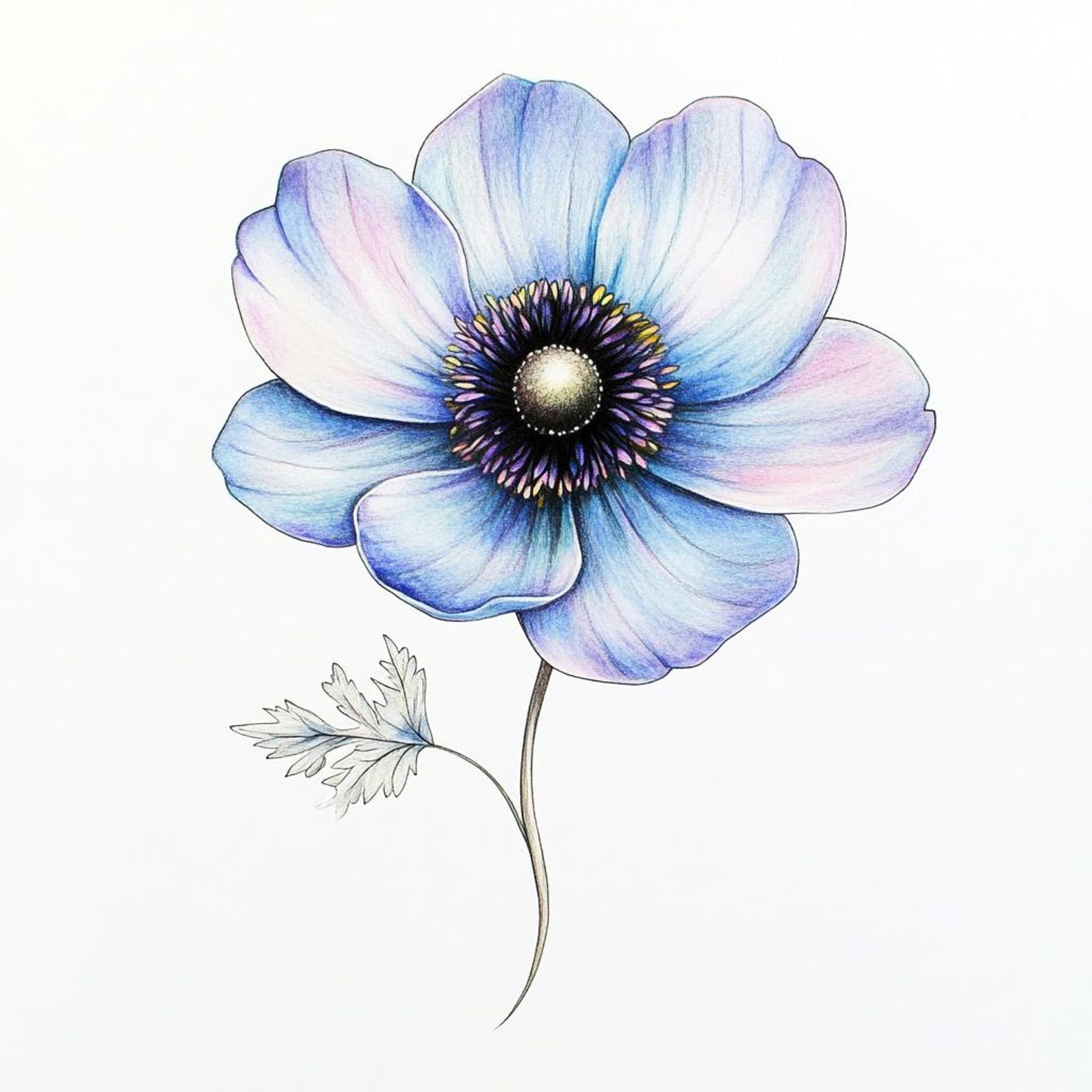 Watercolor Anemone Flower Clipart – 10 High-res Floral Jpgs – Vintage ...