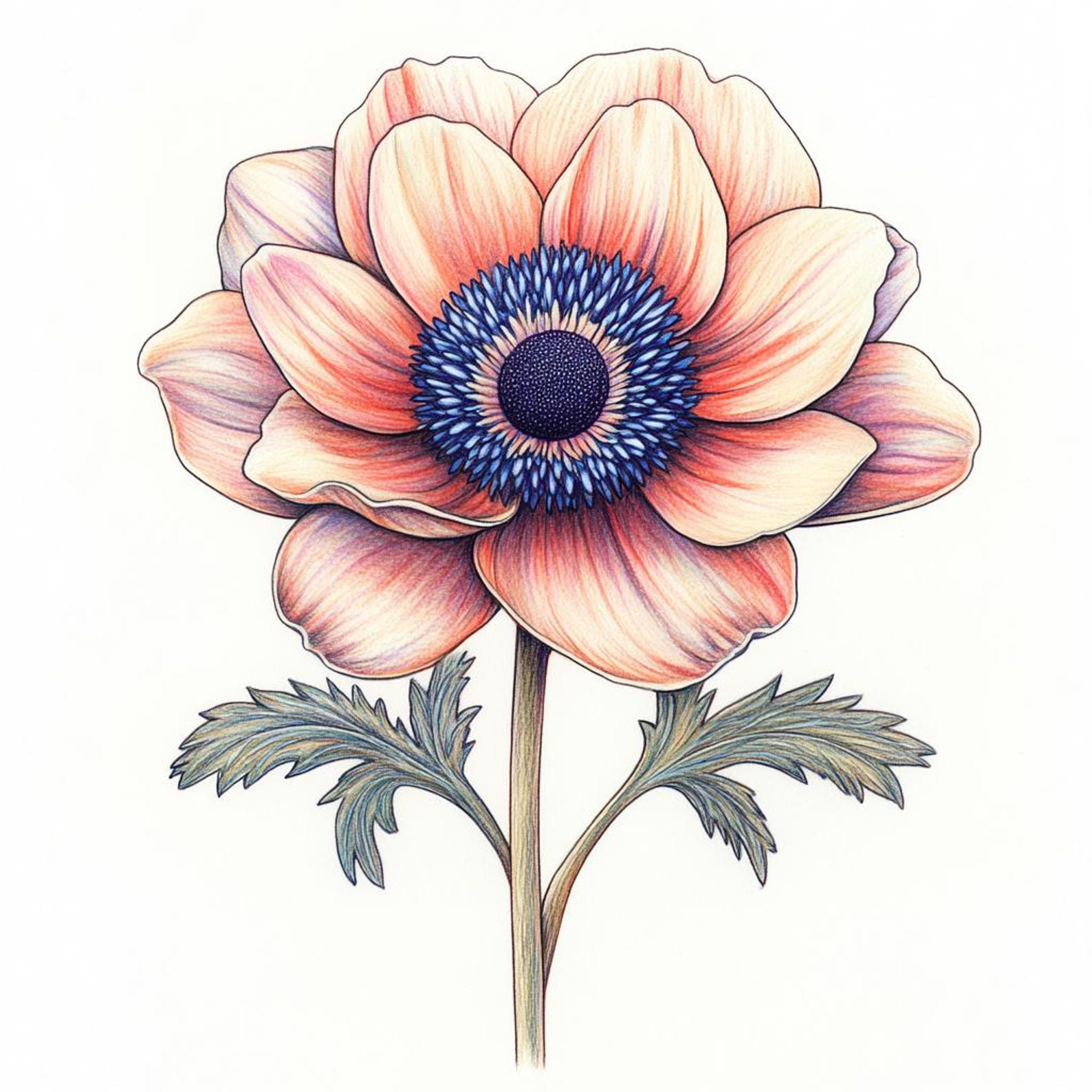 Watercolor Anemone Flower Clipart – 10 High-res Floral Jpgs – Vintage ...