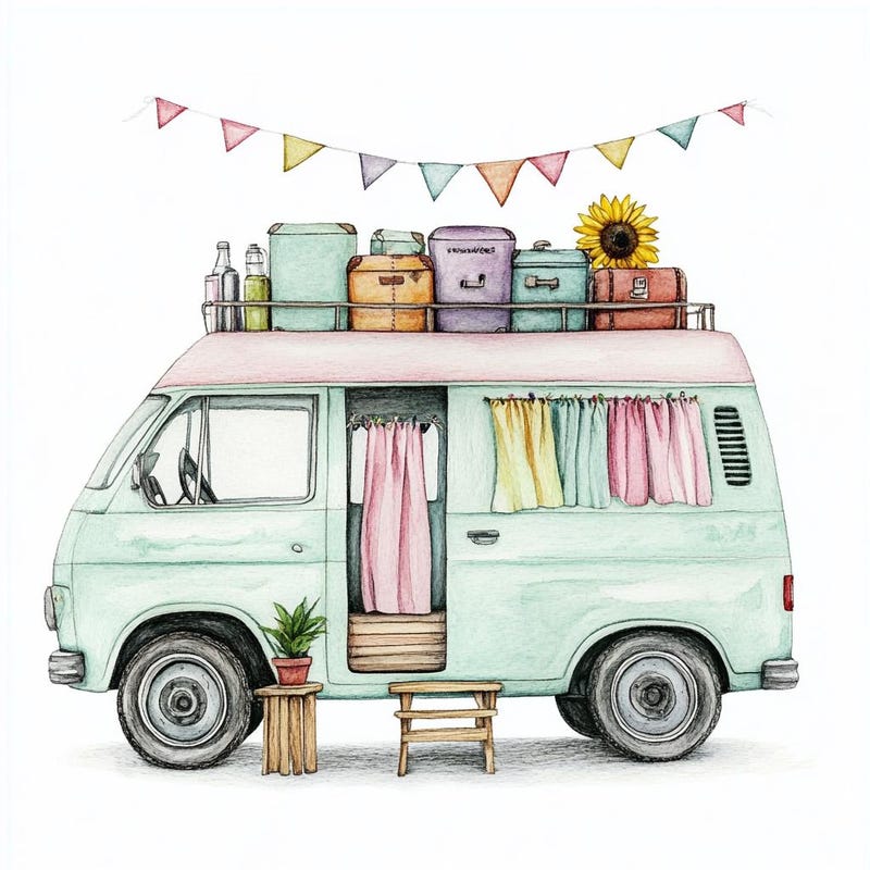 Funny Camper Van Png - Etsy UK