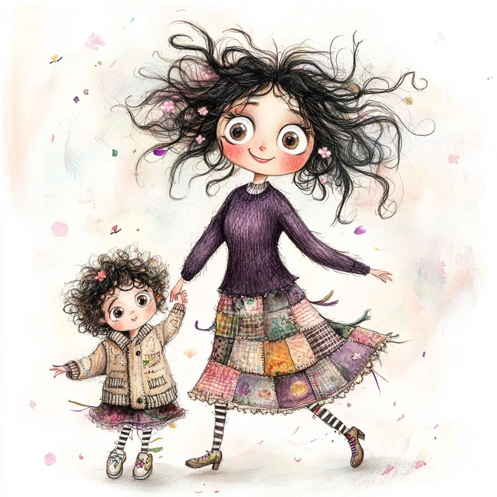 Mother’s Day Girls Clipart – 10 Watercolor Mom and Daughter Jpgs ...