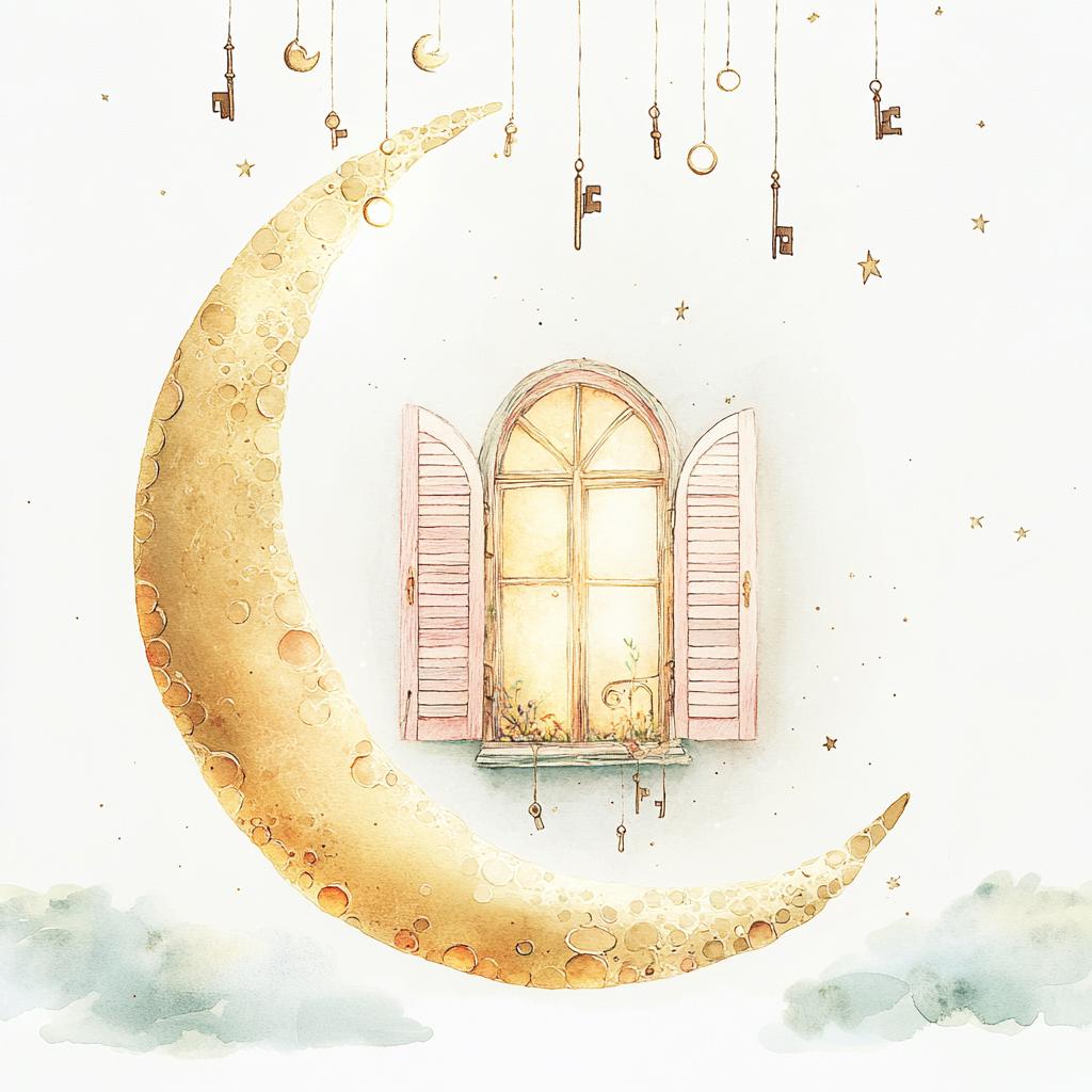 Whimsical Crescent Moon Window Clipart Set – 10 High-res Jpgs – Magical ...