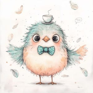 Funky Dancing Bird Clipart – 10 Quirky Watercolor Jpgs – Funny Party ...