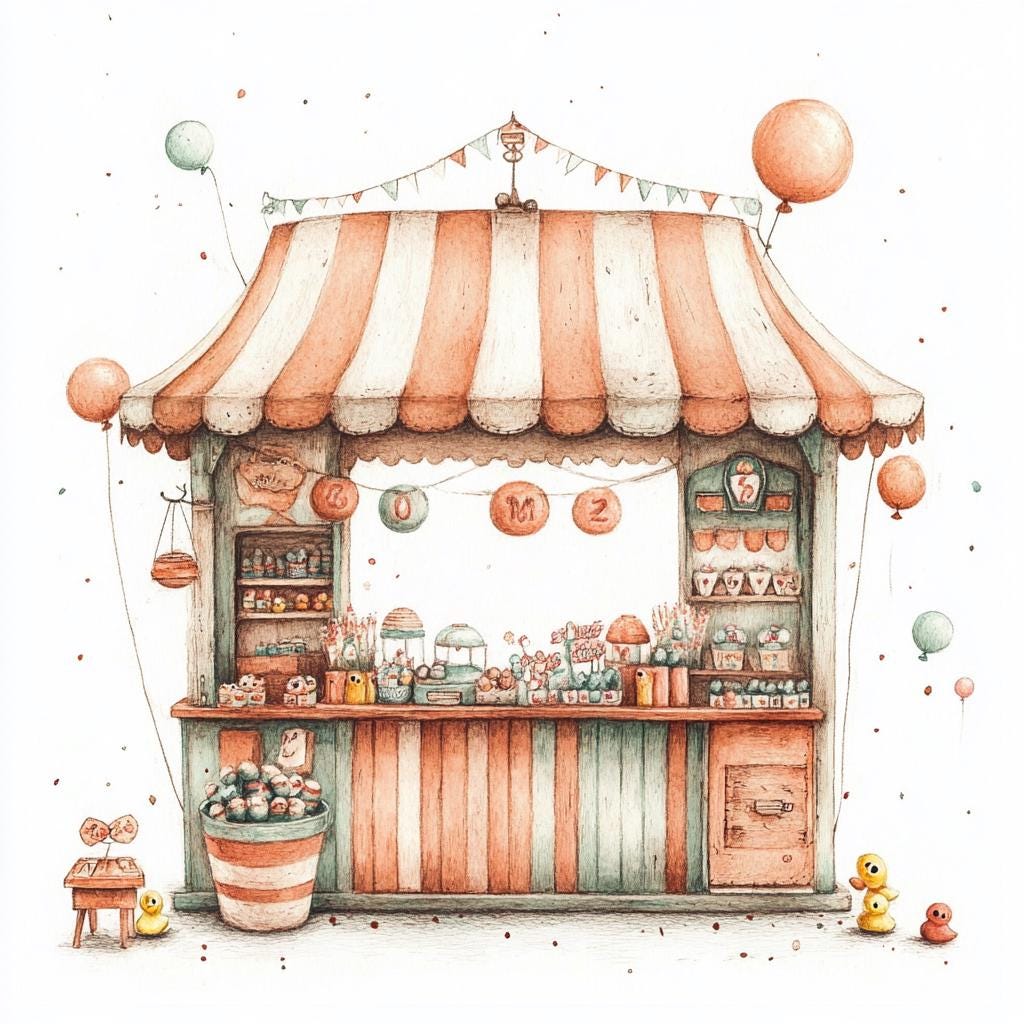 Whimsical Market Stall Clipart Set – 10 High-res Jpgs – Cute Pastel ...