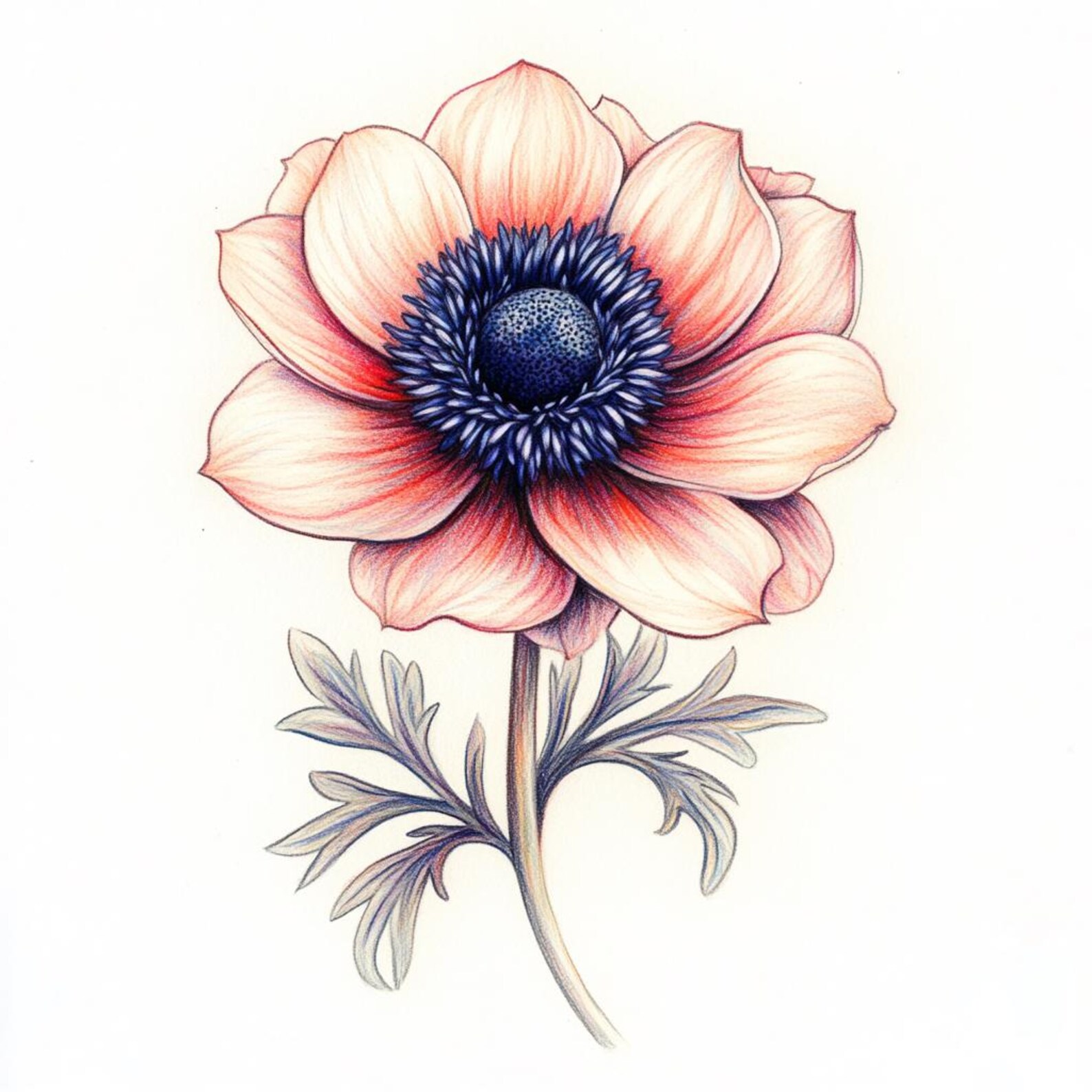 Watercolor Anemone Flower Clipart – 10 High-res Floral Jpgs – Vintage ...