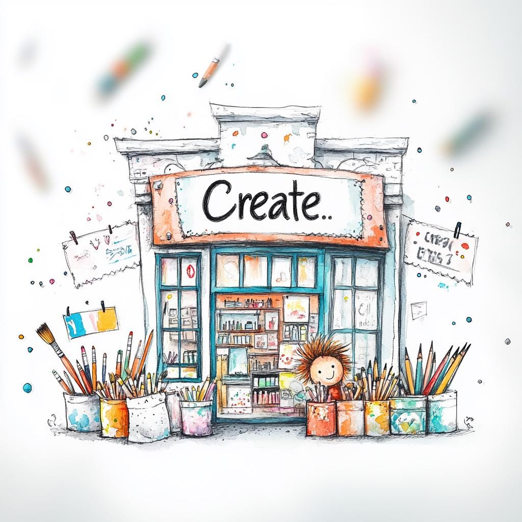 Whimsical Art Supply Shop Clipart – 10 High-res Watercolor Craft Store ...