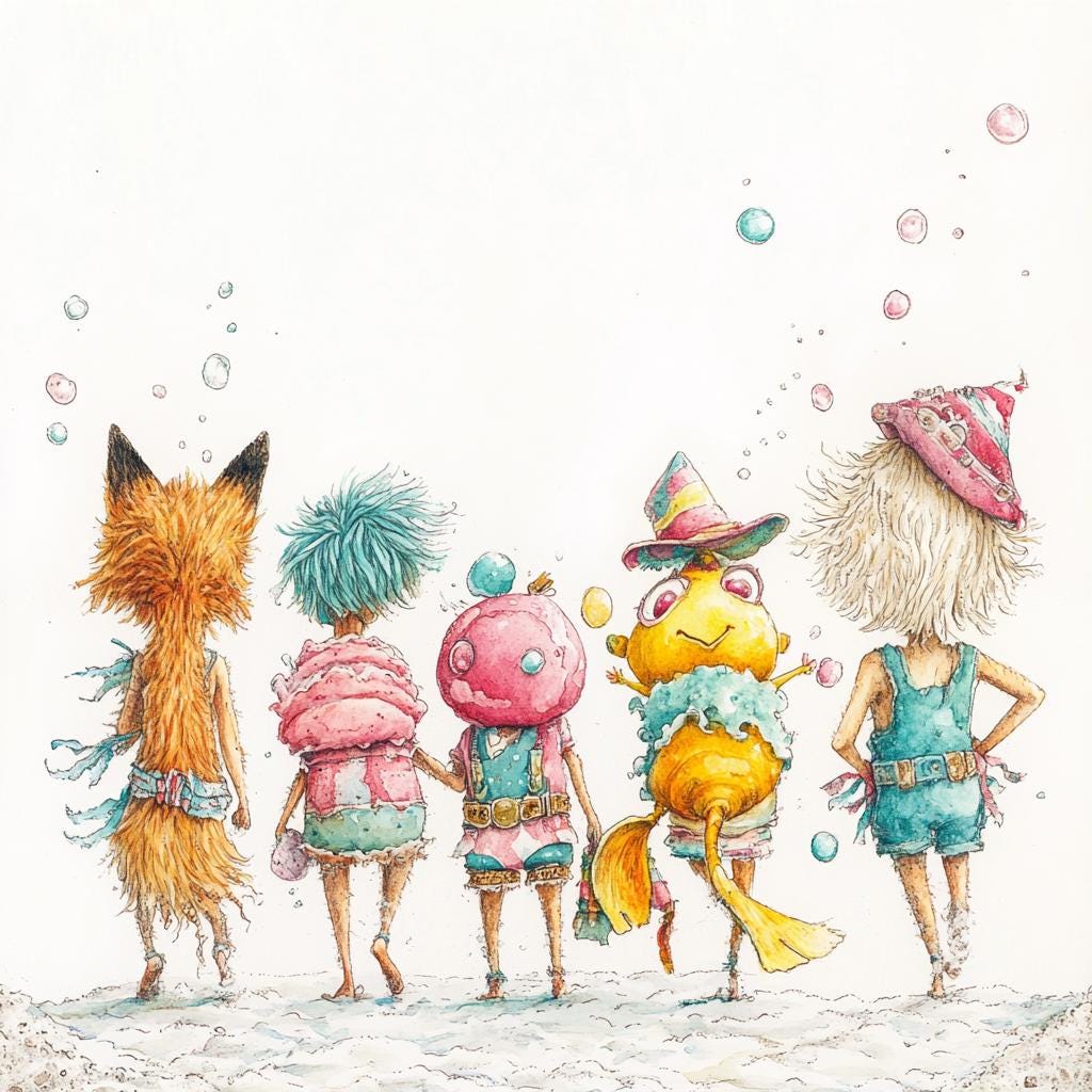 Whimsical Beach Friends Clipart – 10 High-res Watercolor Summer Animal ...