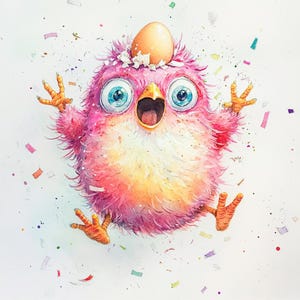 Funky Dancing Bird Clipart – 10 Quirky Watercolor Jpgs – Funny Party ...