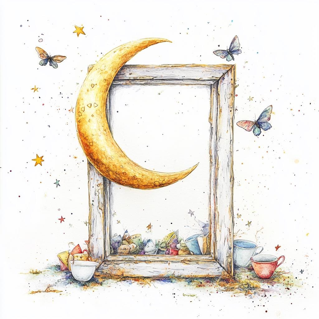 Whimsical Crescent Moon Window Clipart Set – 10 High-res Jpgs – Magical ...