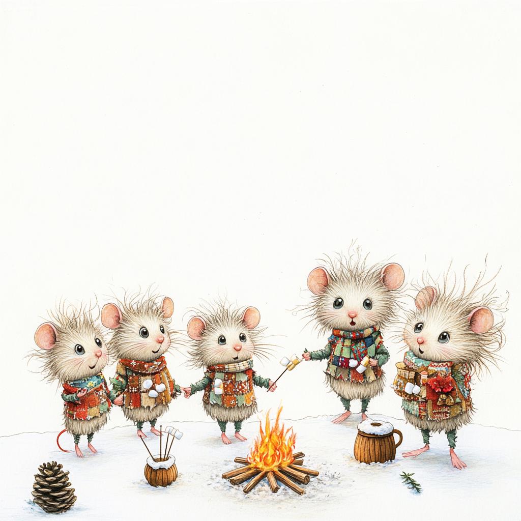 Cozy Christmas Mice Clipart – 10 Watercolor Winter Mouse Jpgs – Hot ...