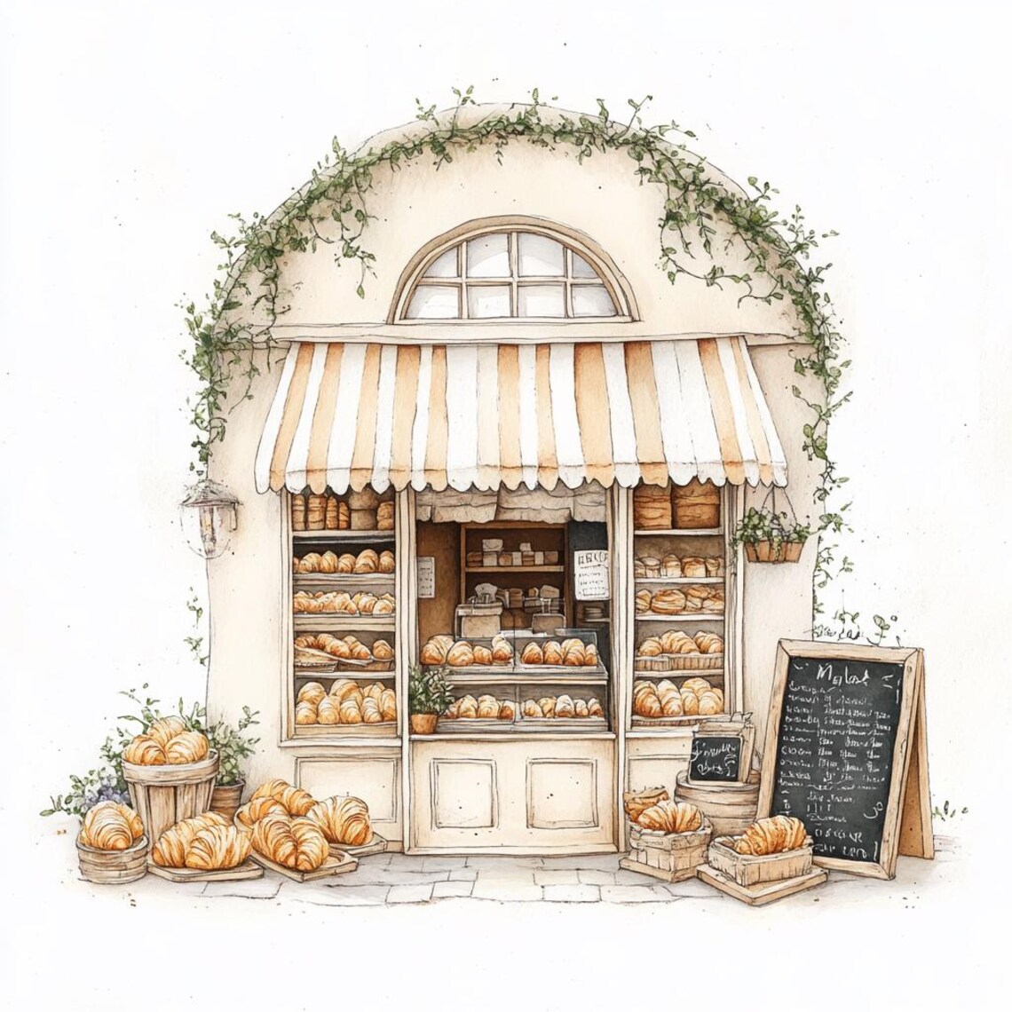 Whimsical Bakery Storefront Clipart Set – 10 High-res Jpgs – Cozy Bread ...