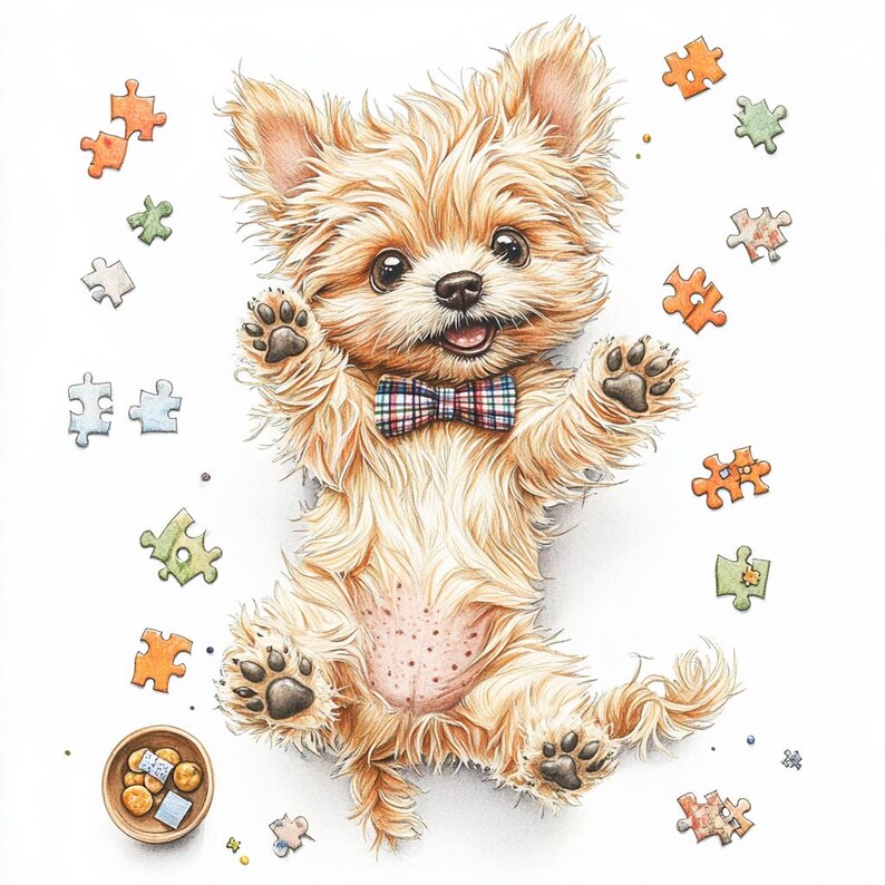 Whimsical Puppy Explorer Clipart – 10 Watercolor Adventure Dog Jpgs ...