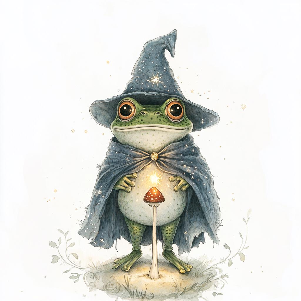 Whimsical Wizard Frog Clipart – 10 Magical High-res Jpgs – Fantasy Toad ...