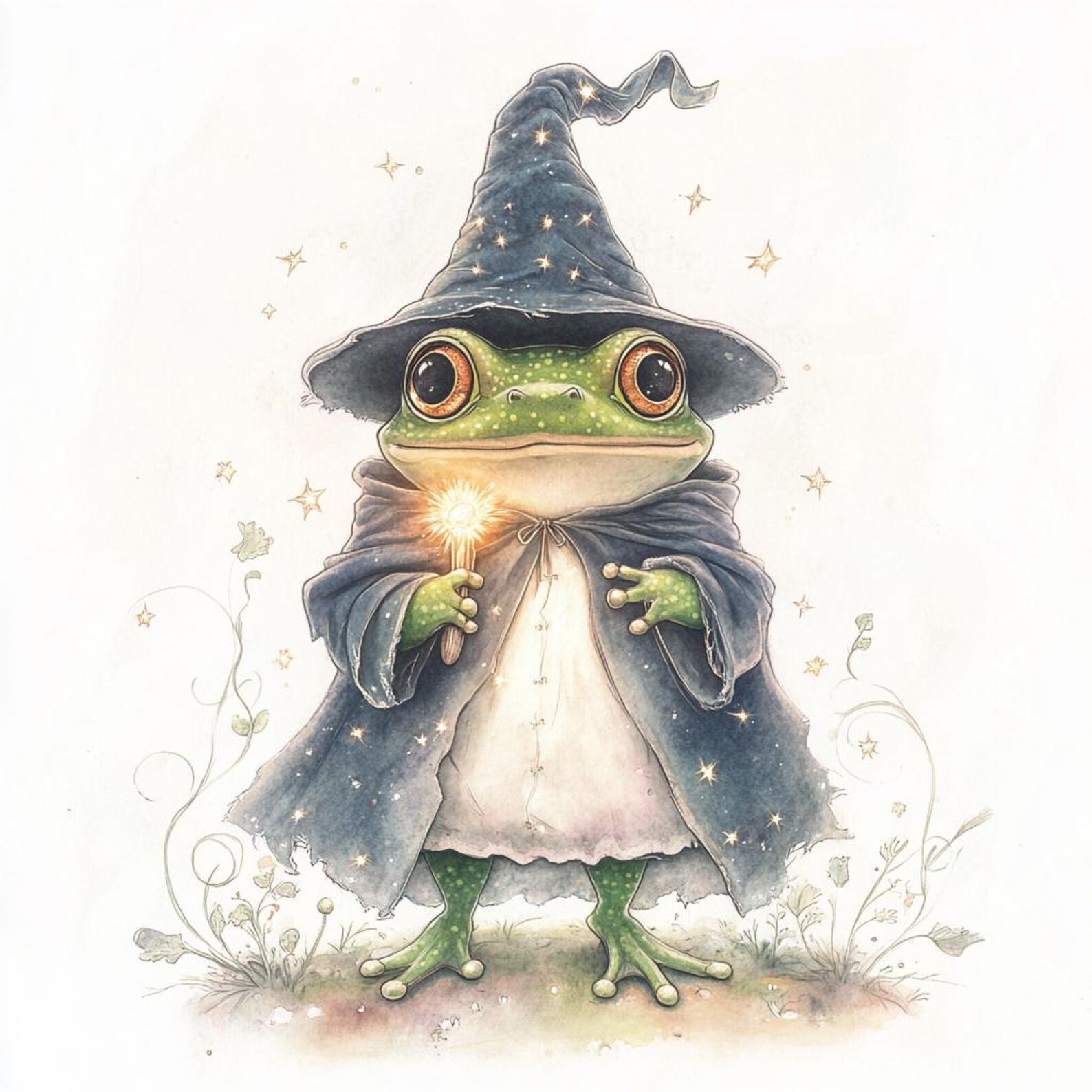Whimsical Wizard Frog Clipart – 10 Magical High-res Jpgs – Fantasy Toad ...