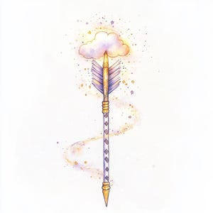 Magical Arrow Ribbon Clipart – 10 High-res Watercolor Star and Swirl ...