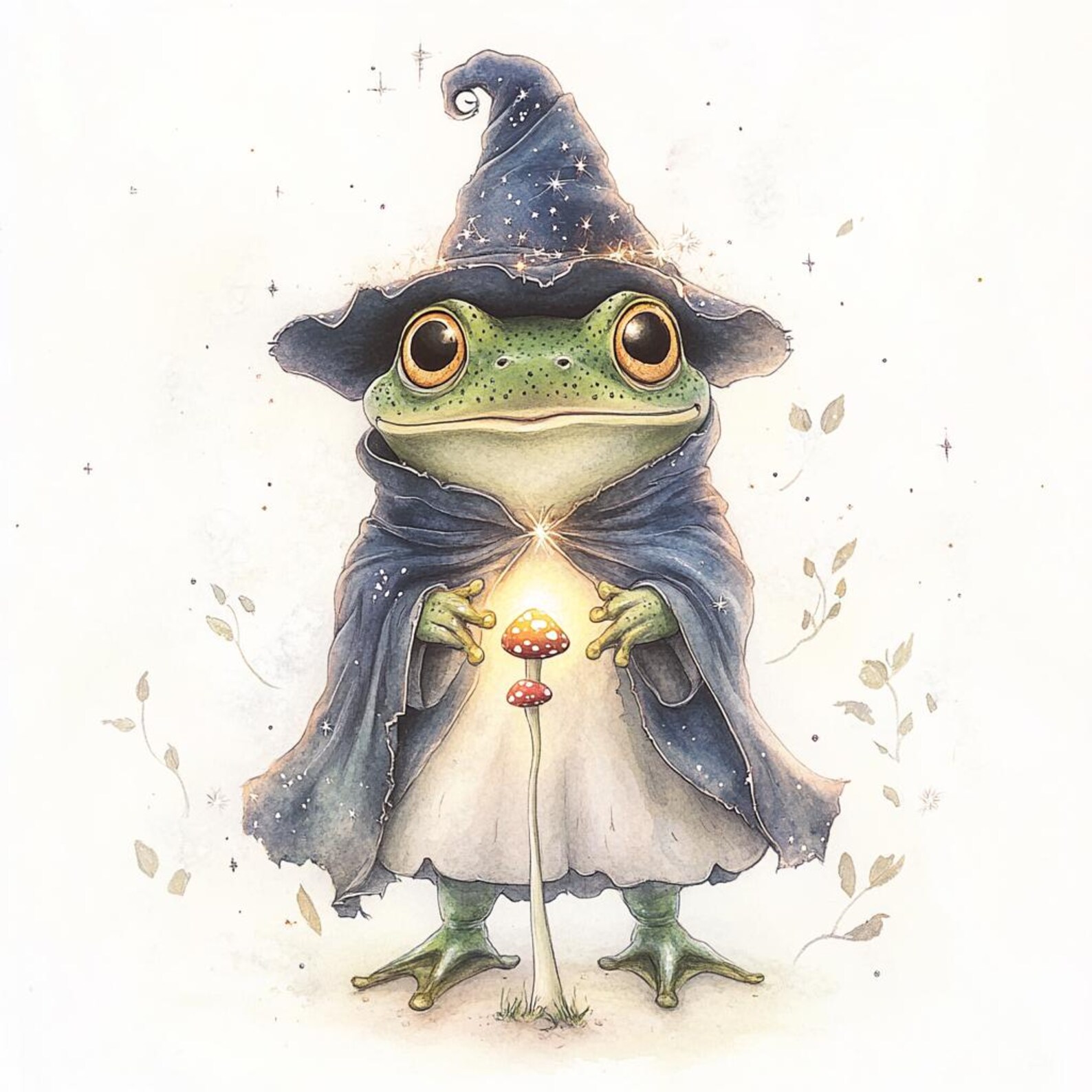 Whimsical Wizard Frog Clipart – 10 Magical High-res Jpgs – Fantasy Toad ...
