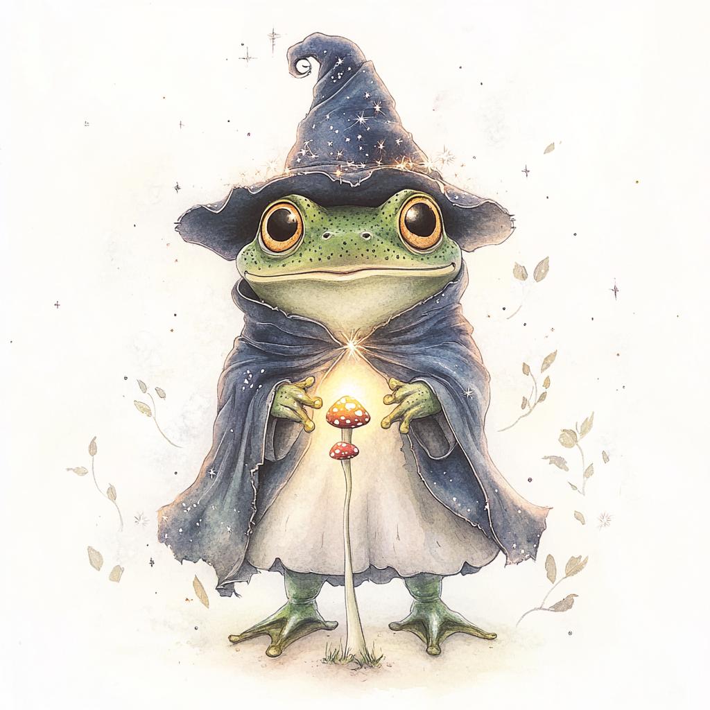 Whimsical Wizard Frog Clipart – 10 Magical High-res Jpgs – Fantasy Toad ...