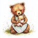 Mother’s Day Bear Clipart – 10 High-res Watercolor Jpgs – Cute Mom and ...