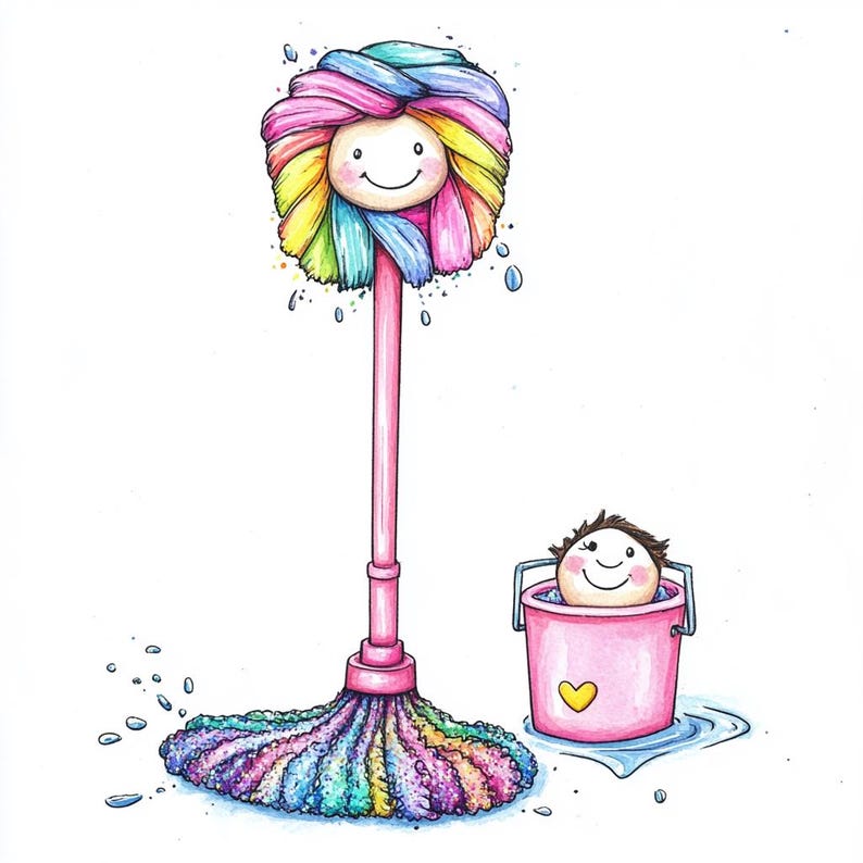 Chore Clip Art – 10 Cute Smiling Cleaning Tools Jpgs – Happy Housework ...