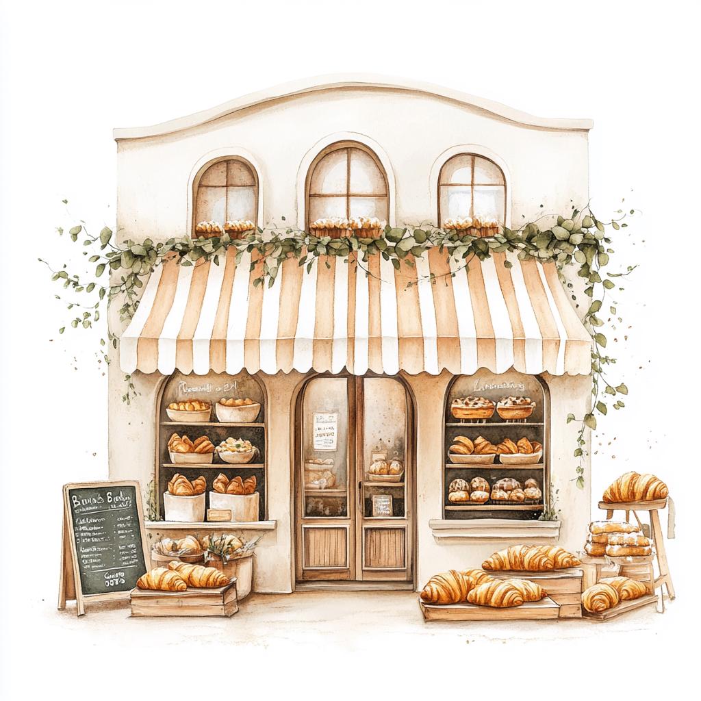 Whimsical Bakery Storefront Clipart Set – 10 High-res Jpgs – Cozy Bread ...