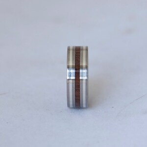 Black Walnut Ring for Man and Woman Flat Band Titanium Silver - Etsy