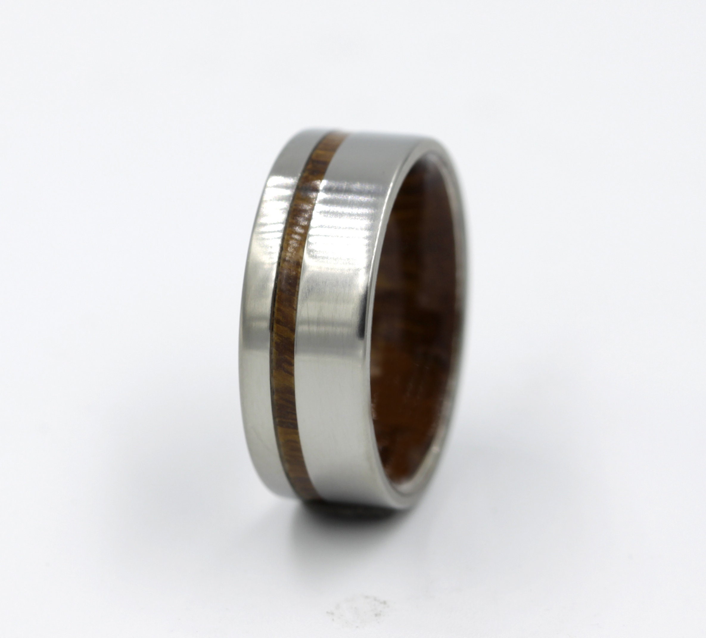 Titanium Wood Ring for Men Woman Iron Wood Wedding Band Size 3 to 16 ...