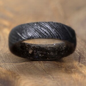 Damascus Steel Ring Dinosaur Fossil Wedding Band PETRIFIED Dinosaur ...