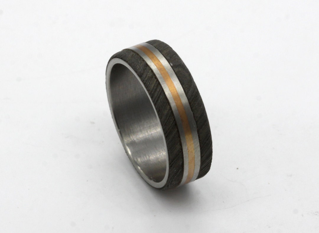 Damaskus Stahl Kupfer Ring für Mann und Frau Kupfer Ehering Titan Band ...