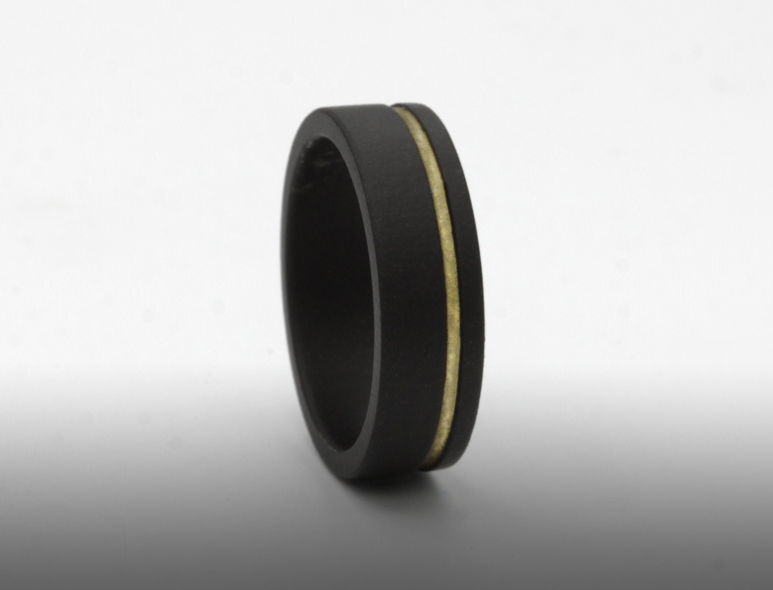 Black gold ring Gold Wedding Band Gold Men's Ring | Etsy