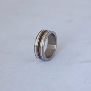 Black Walnut Ring for Man and Woman Flat Band Titanium Silver - Etsy