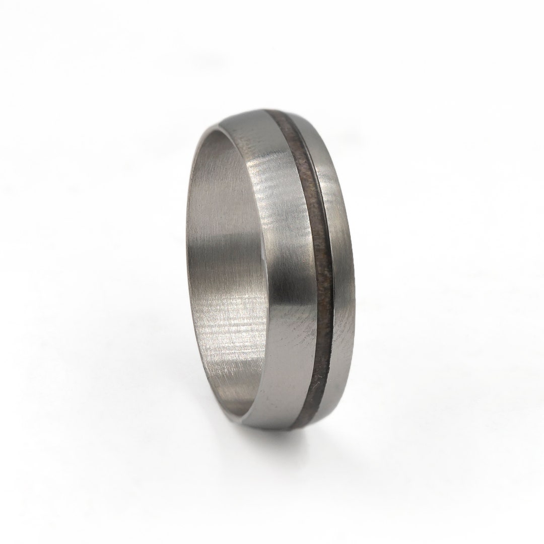 Ruby Ring for Man and Woman Titanium Wedding Band Raw Stone Red Ruby ...