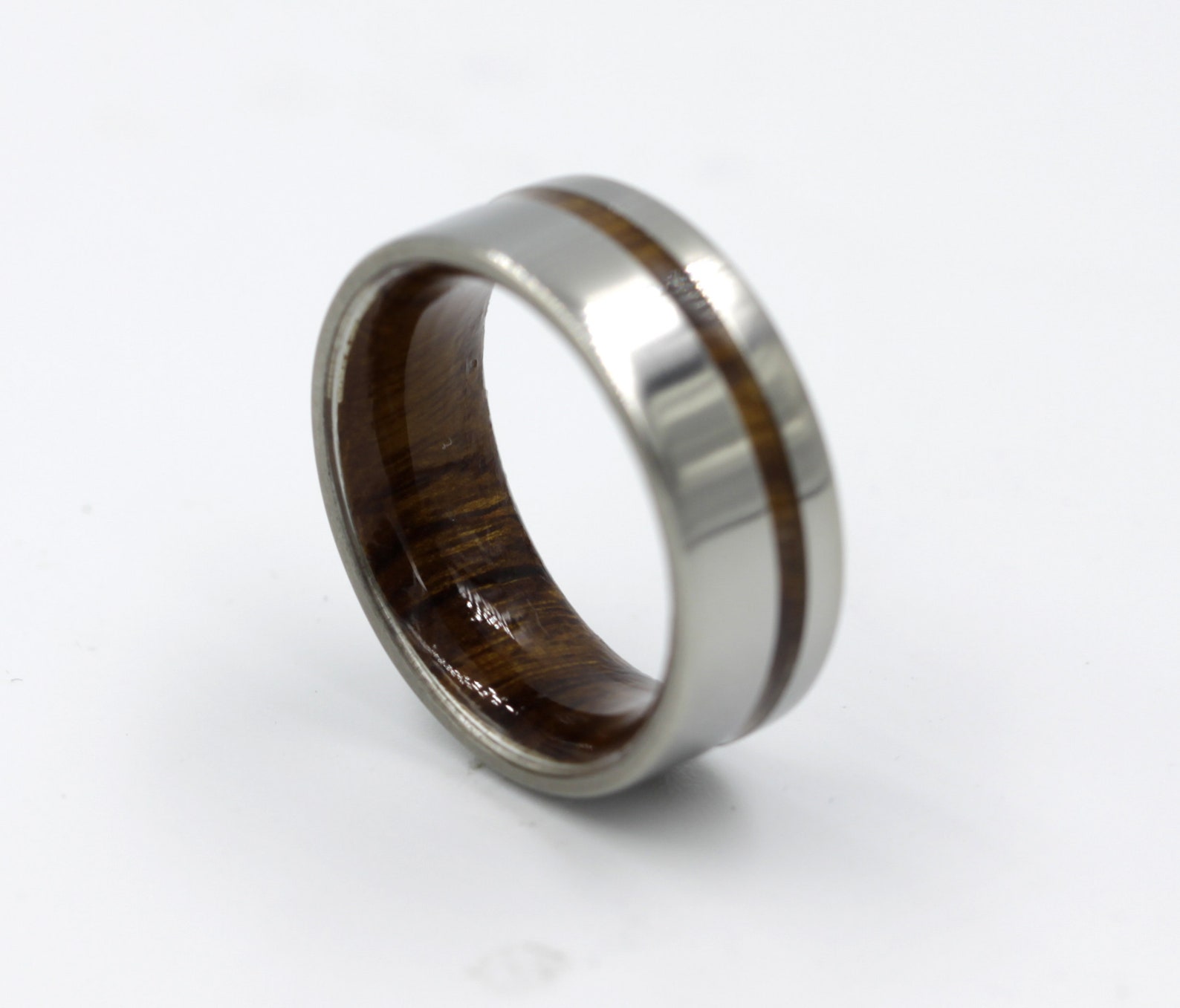 Titanium Wood Ring for Men Woman Iron Wood Wedding Band Size 3 to 16 ...