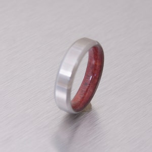 Man Wedding Band Red Cedar Ring Titanium Band Mens Wedding Ring Wood ...