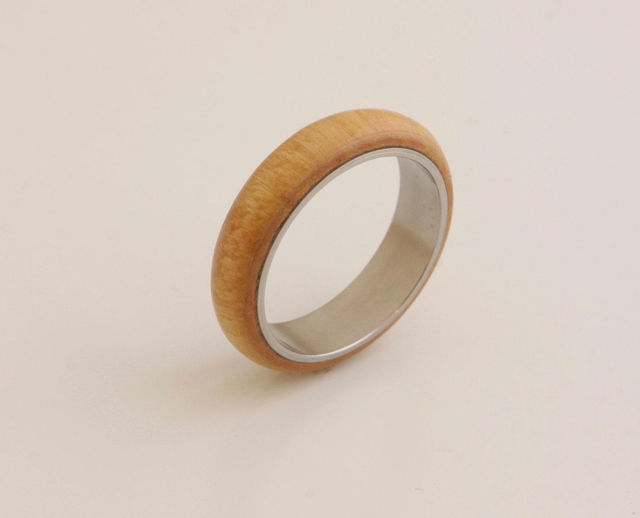 Titanium wood ring mens wedding band guava wood band size 3 to | Etsy