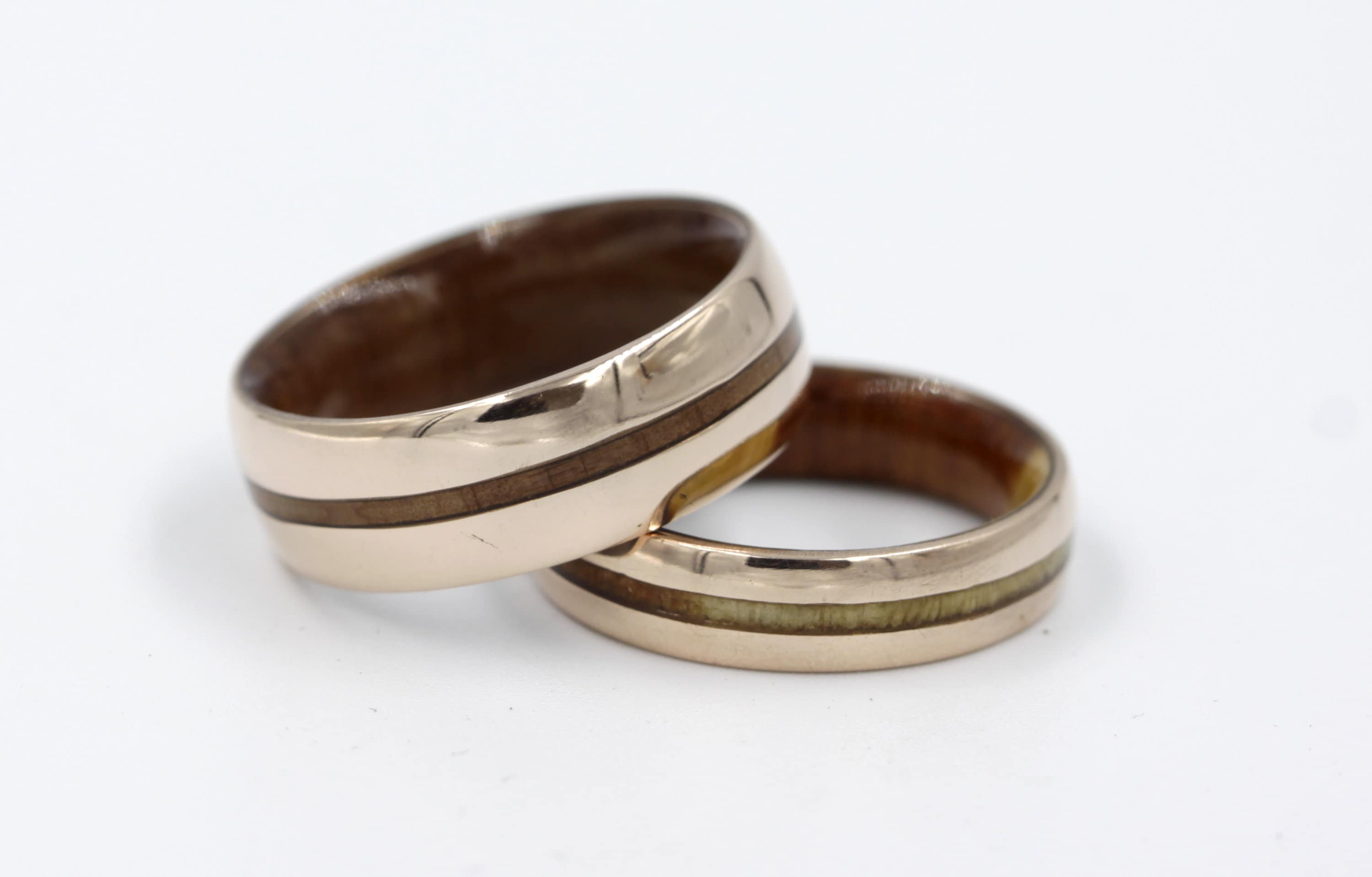 Copper Ring Set of 2 Copper Wood Ring Wedding Ring Western Red - Etsy UK