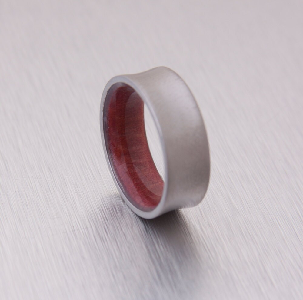 Titanium Ring Man Wedding Band Red Cedar Ring Titanium Band - Etsy