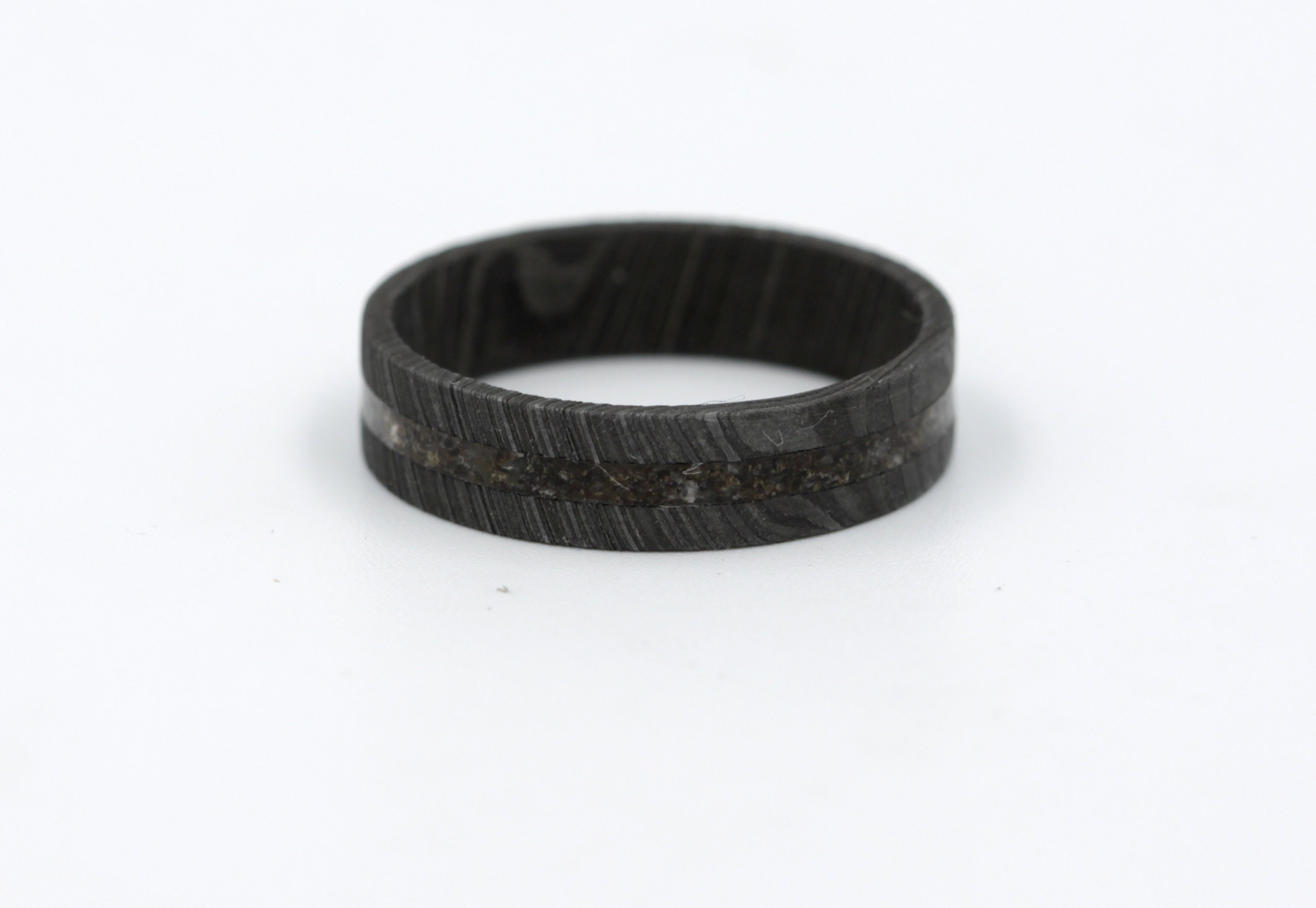 Damascus Steel Ring Dinosaur Fossil Wedding Band Man Wedding | Etsy