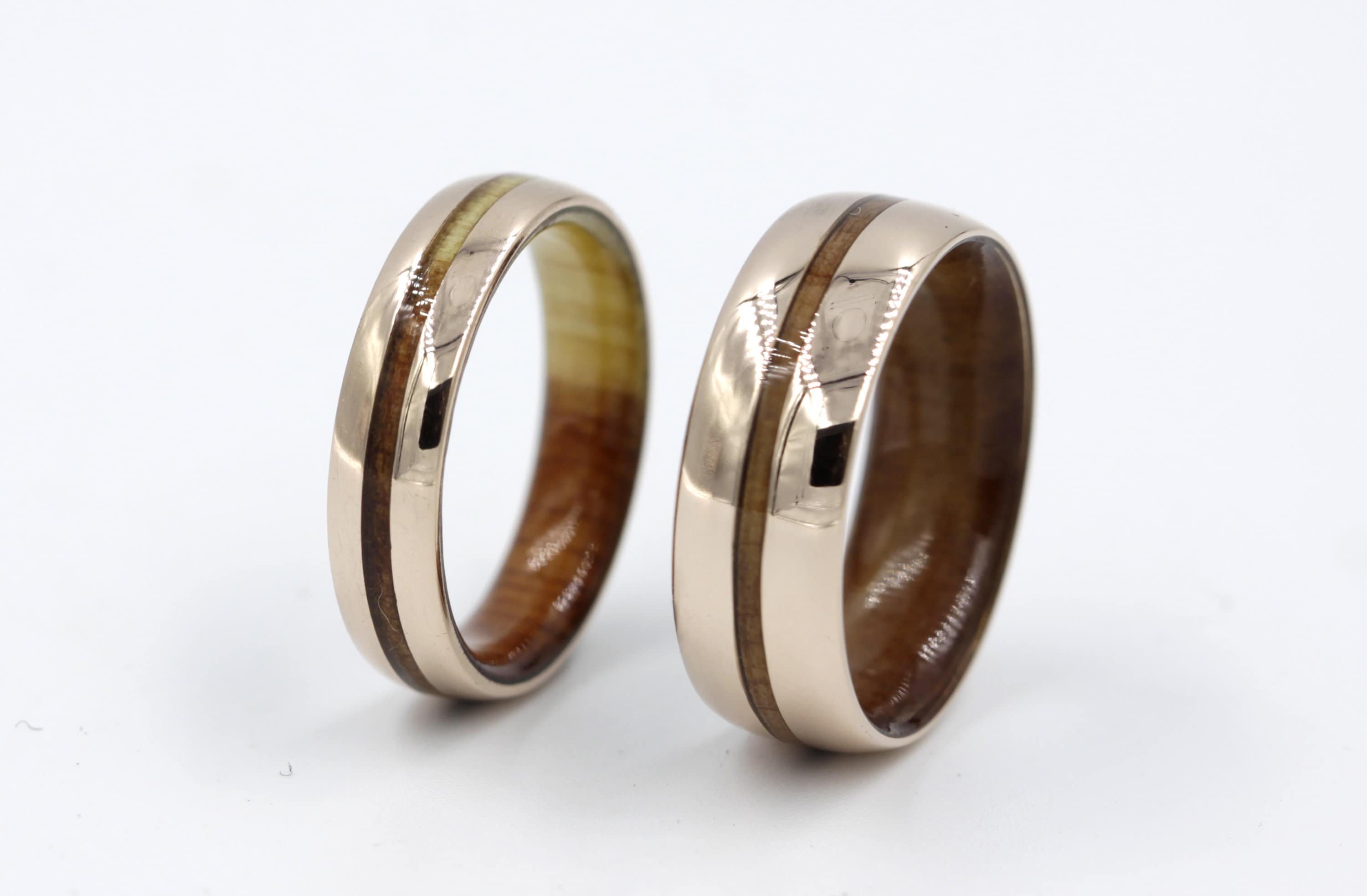 Copper Ring Set of 2 Copper Wood Ring Wedding Ring Western Red - Etsy UK