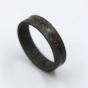Damascus Steel Ring Dinosaur Fossil Wedding Band Man Wedding Band Man ...