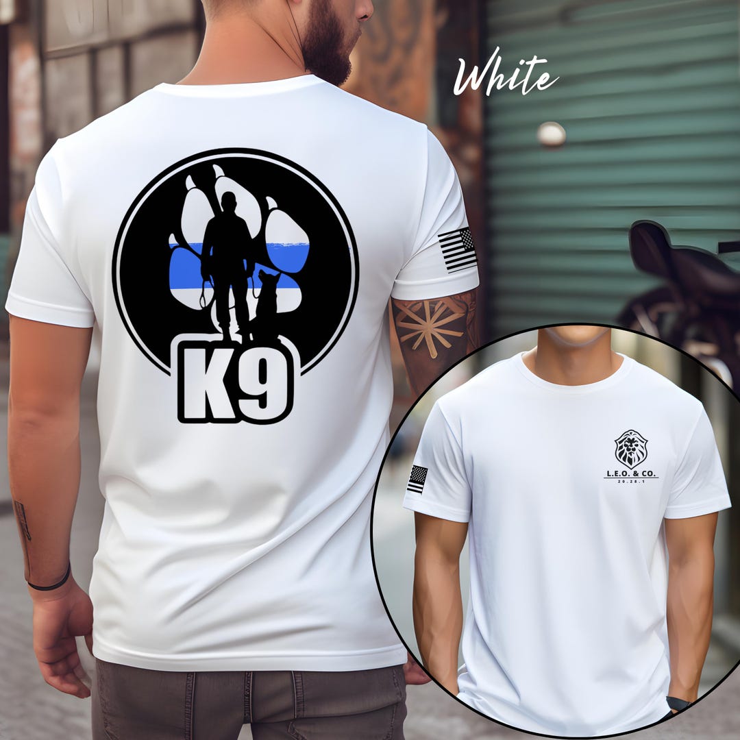 K9 Paw Print T-shirt: Police Dog Silhouette, Thin Blue Line - Etsy