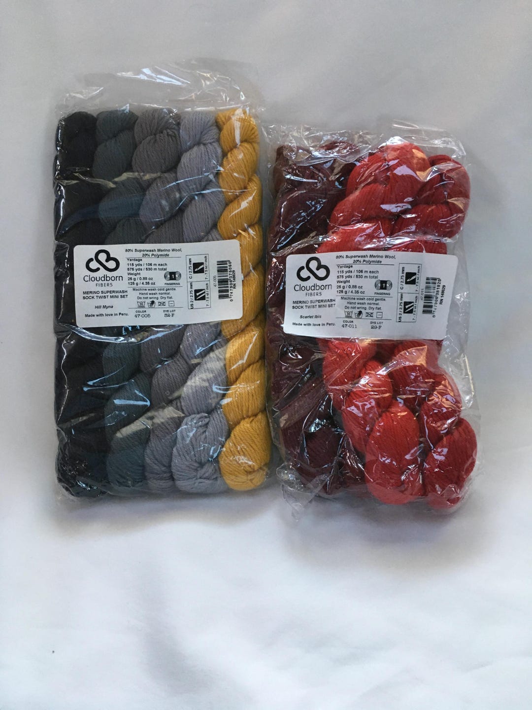 Cloudborn Fiber, Sock Twist Mini Sets, Fingering, 80/20 SW Merino Wool ...