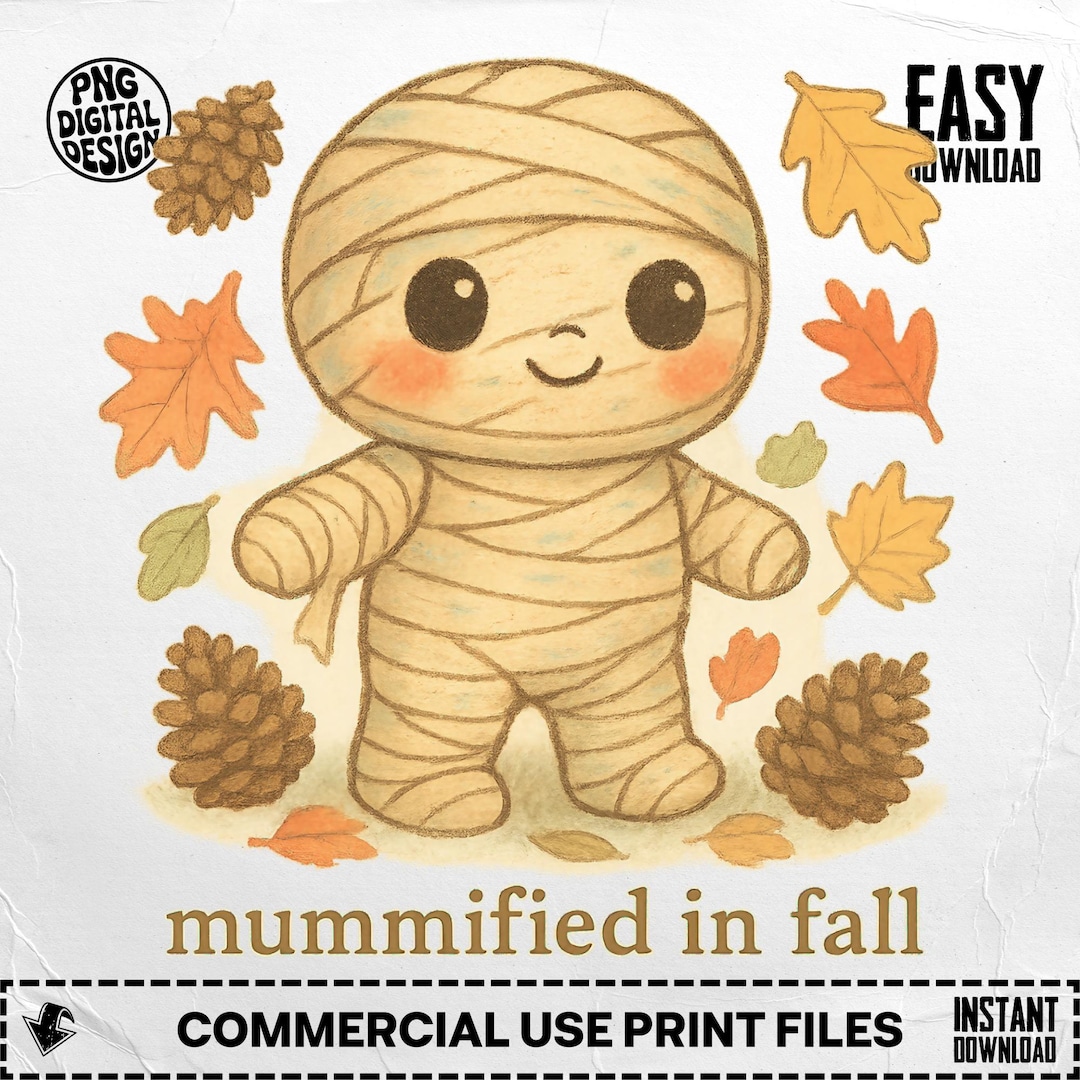 Mummified in Fall PNG, Mummy Clipart, Fall Leaves Png, Autumn Vibes ...