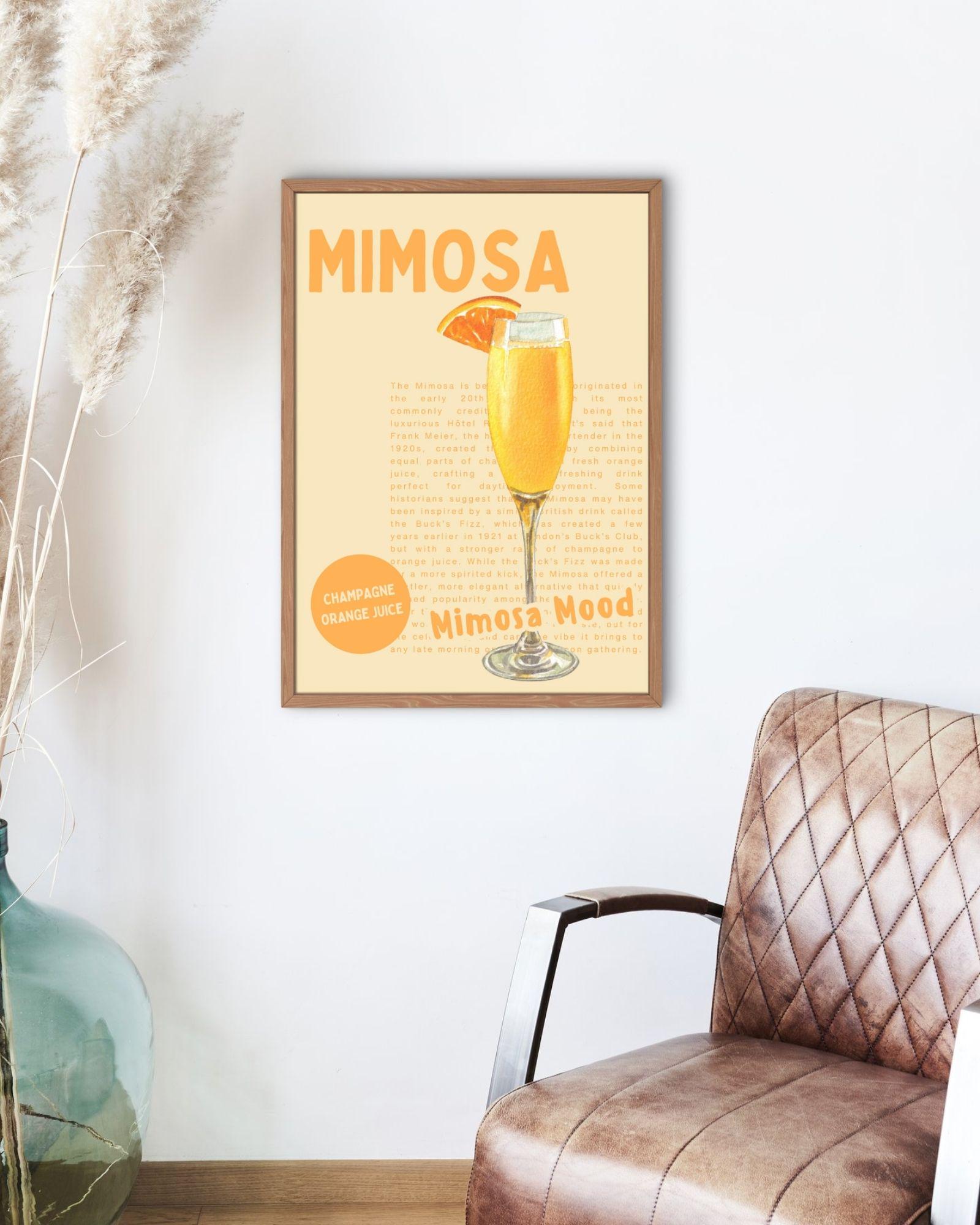 Mimosa Wall Art | Printable Mimosa Recipe | Bar Cart Decor | Champagne ...
