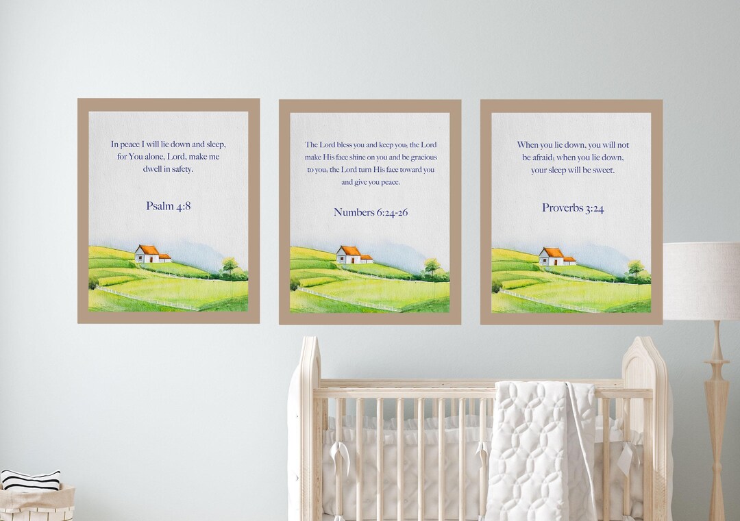 Farmhouse Digital Wall Art | Bible Verse Sketch | Christian Farm Print ...