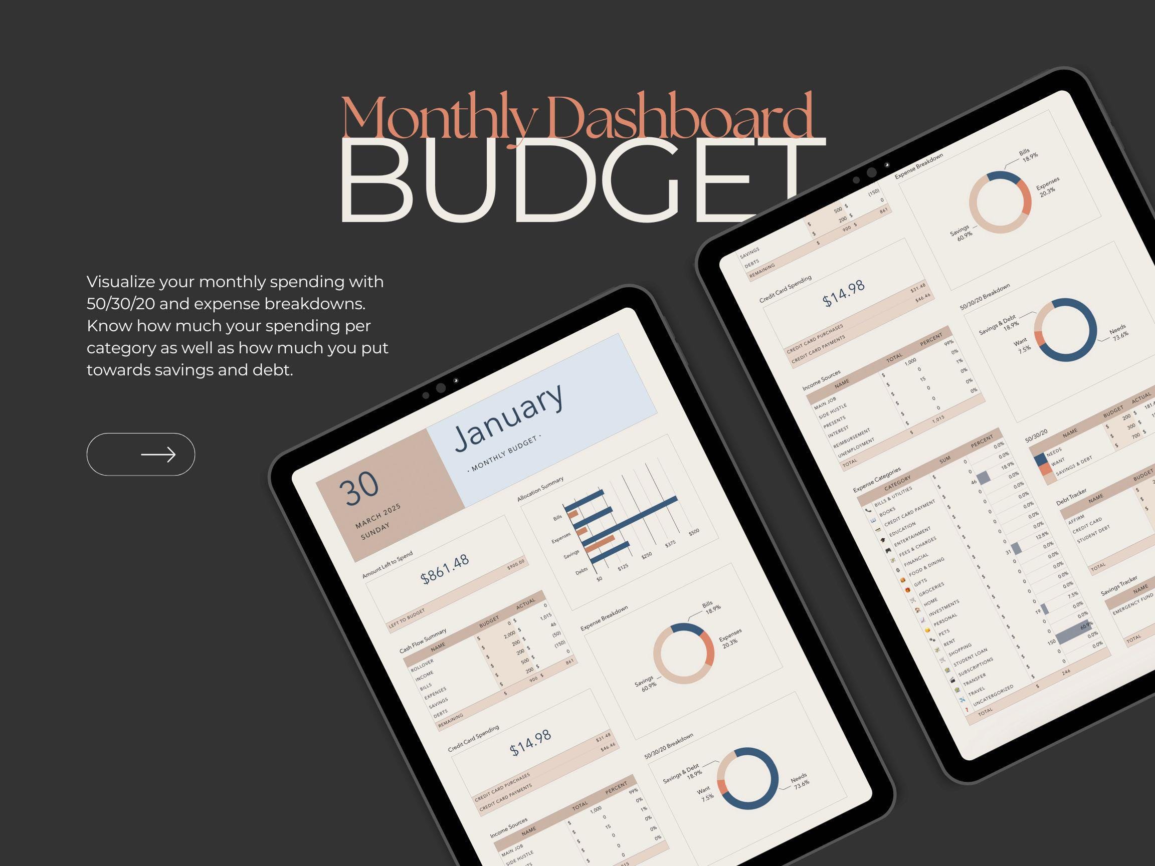 Personal Finance Budget Spreadsheet Planner Template Apple Numbers ...