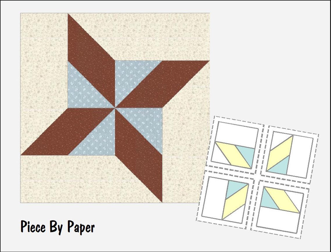 FPP Pattern: Shooting Star Block-- 5 Sizes, Foundation Paper-piecing ...