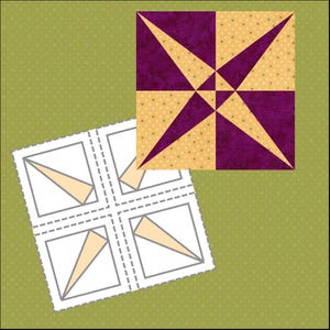 Crossed Canoes Quilt Block: FPP Pattern, 5 Sizes (PDF Download) - Etsy