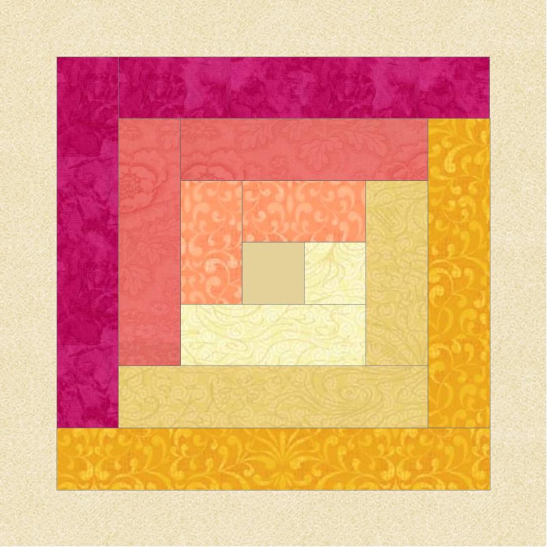 Mini Log Cabin Quilt Block Pattern: 6 Sizes, Foundation Paper Piecing ...