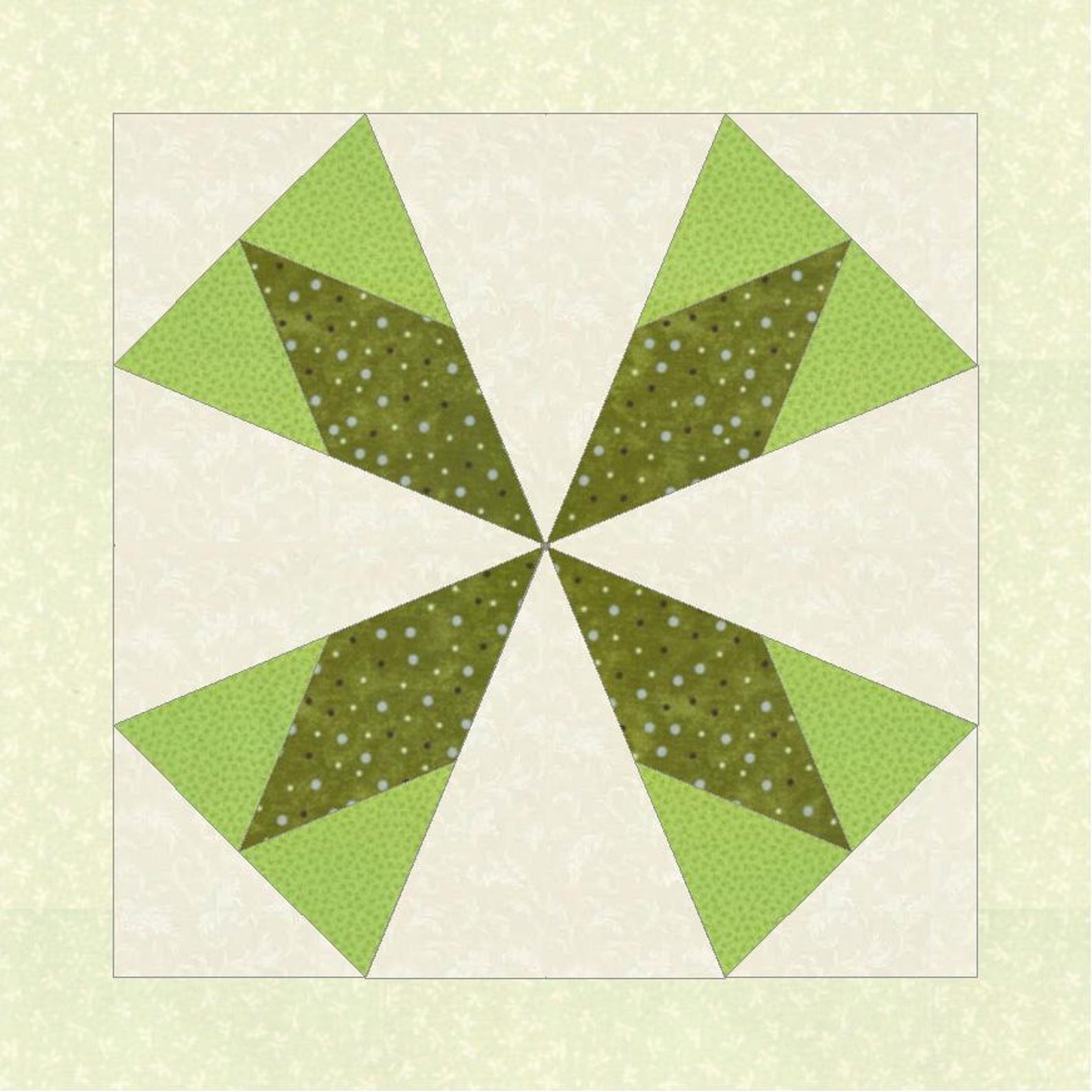 FPP Pattern: Diamond Star Block-- 5 Sizes, Foundation Paper-piecing ...